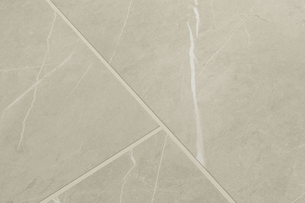 Audacity Rigid Core Pre-Grout Click Vinyl Flooring Cream Stone Tile Bu