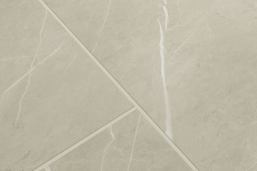 Audacity Rigid Core Pre-Grout Click Vinyl Flooring Cream Stone Tile Bu
