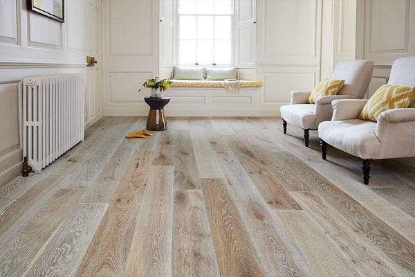 white rustic oak flooring