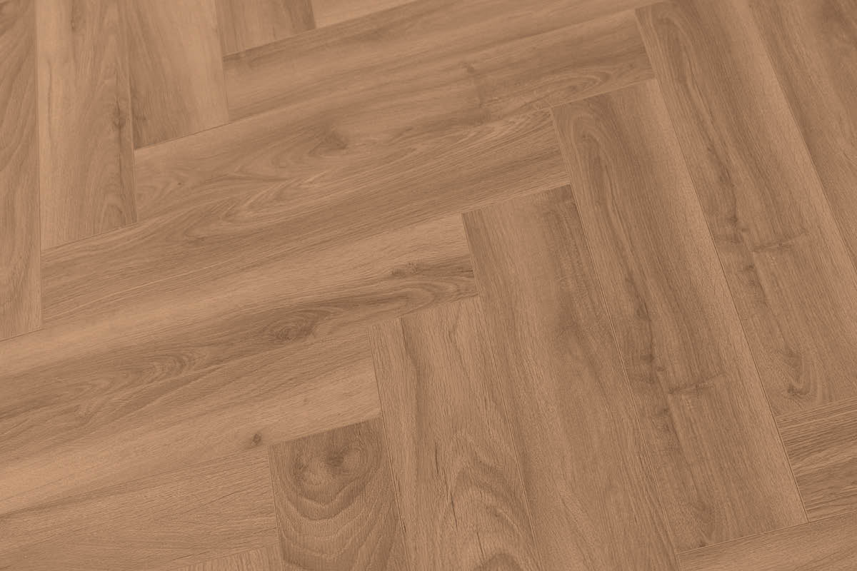 Series Woods 8mm Herringbone Laminate Flooring Warm Honey Oak