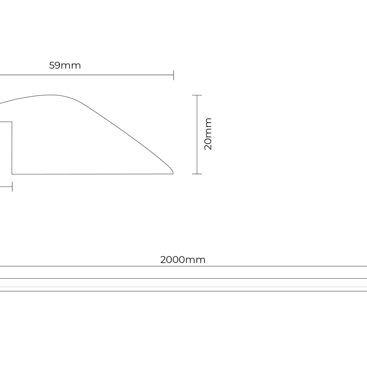 Solid Hardwood Ramp Profile Oak 2m