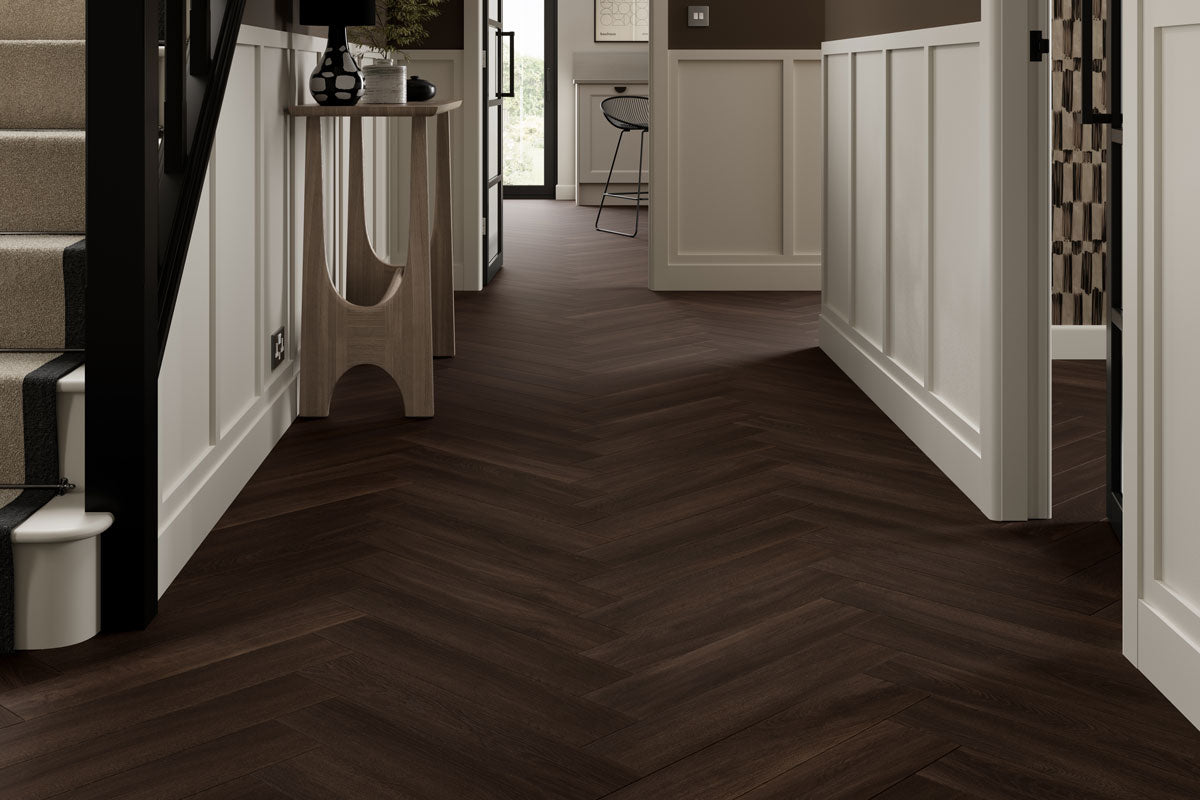 Spectra Luxury Acoustic Rigid Core Click Vinyl Flooring Dark Chocolate